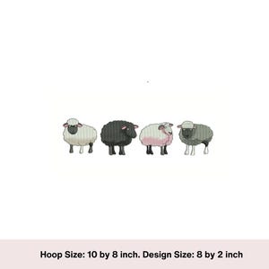 Sheep Border Machine Embroidery Design: Farm Animal Applique (digital ...