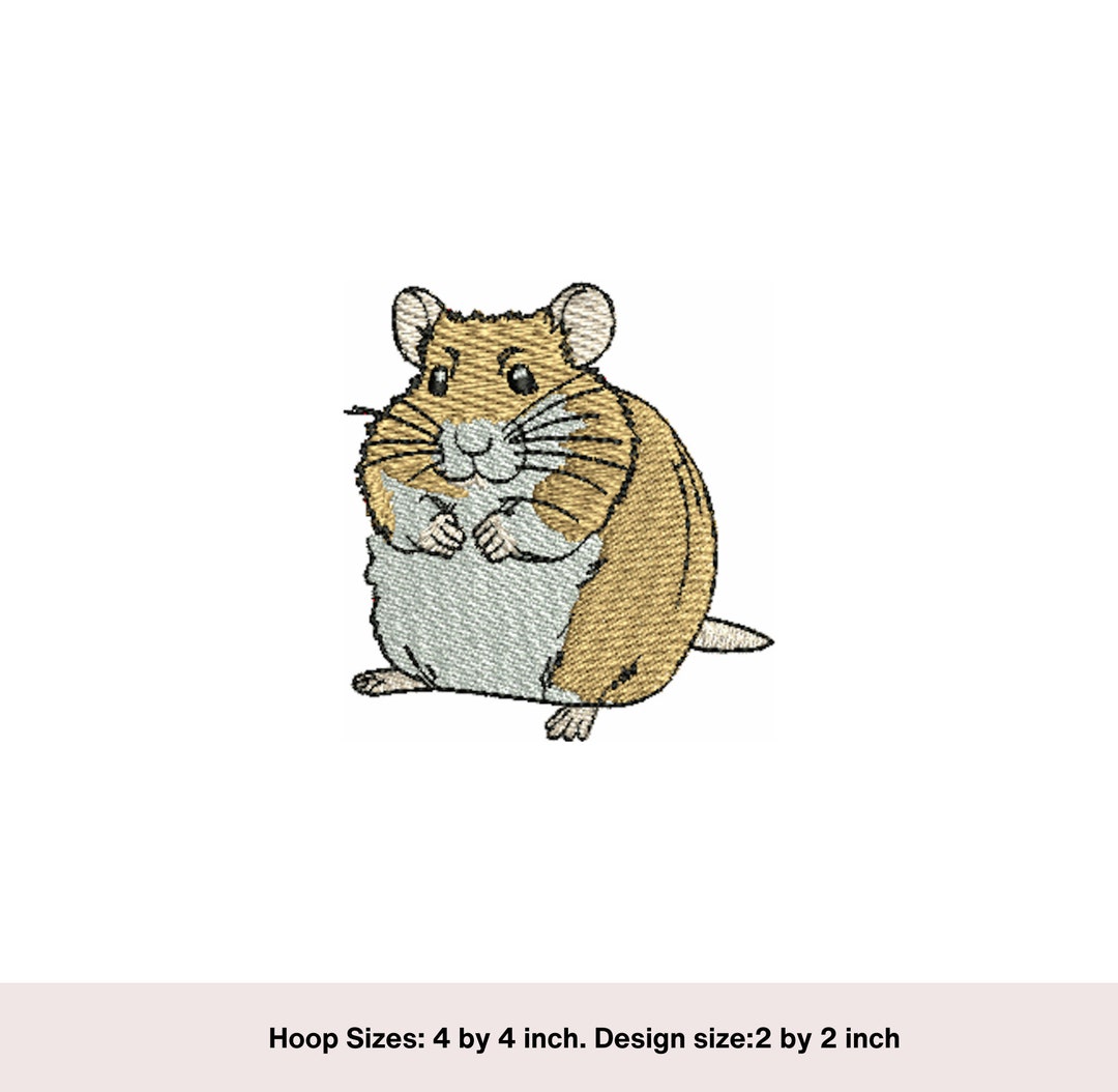 Hamster Machine Embroidery Design: Animal Embroidery (4x4 Inch Hoop ...