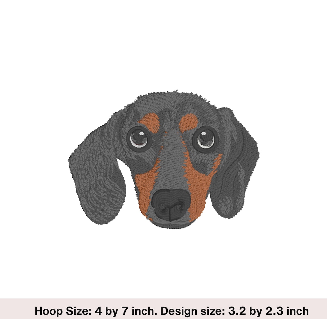 Realistic Dachshund Embroidery Design: Dog Animal File (digital ...