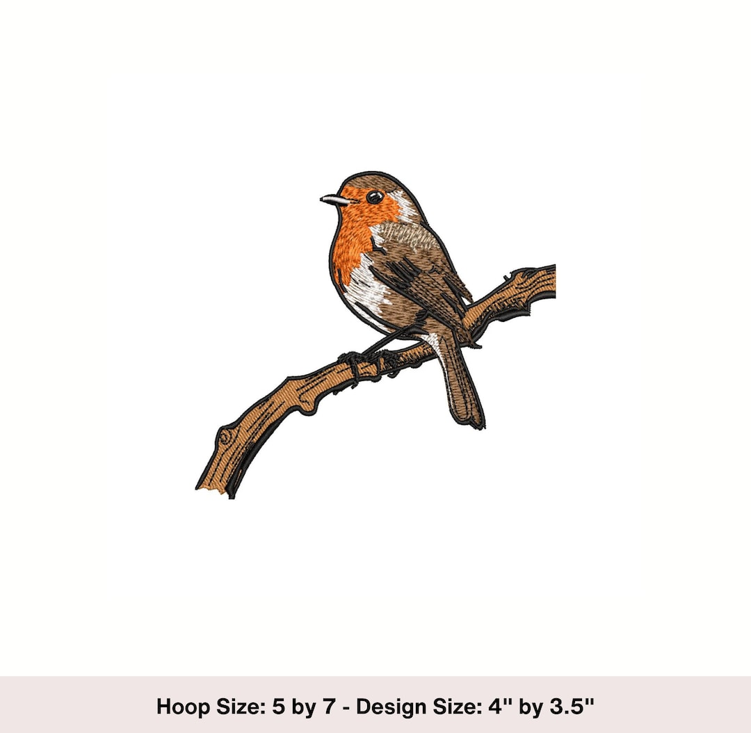 Robin Bird Machine Embroidery Design, Robin Digital Download 4 by 4 ...