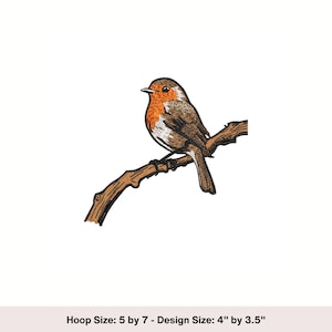 Robin Bird Machine Embroidery Design, Robin Digital Download 4 by 4 ...