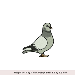 Pigeon Machine Embroidery Design: 4x4 Filled Bird (digital Download) - Etsy