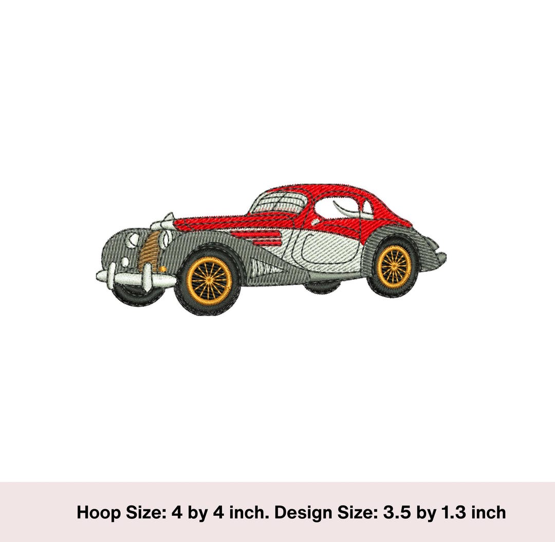 1938 D8120 Car Machine Embroidery Design, Vintage Car Embroidery Design ...