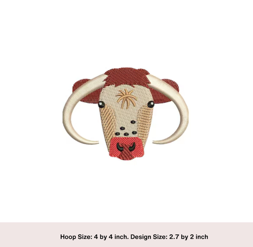 Longhorn Cow Machine Embroidery Design: Farm Animal (digital Download ...