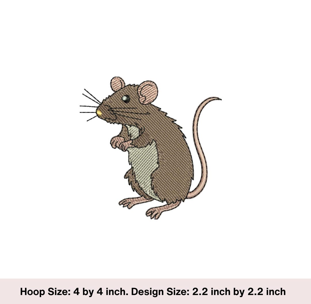 Standing up Rat Machine Embroidery Design. Digital Download ...