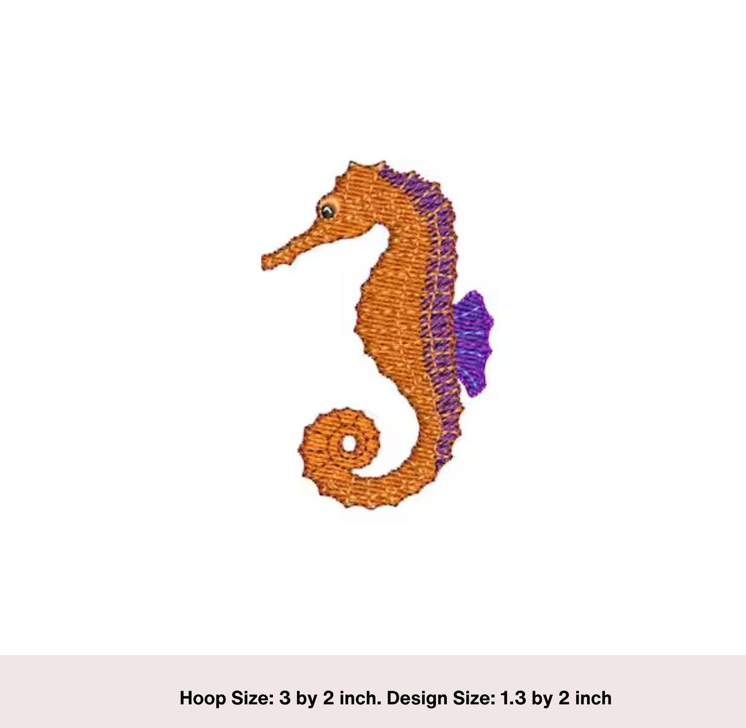 Intricate Seahorse Embroidery Design: Aquatic Machine Embroidery ...