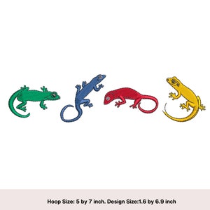 Gecko Embroidery Design, Gecko Border Machine Embroidery File. Digital ...