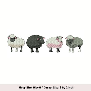 Sheep Border Machine Embroidery Design: Farm Animal Applique (digital ...