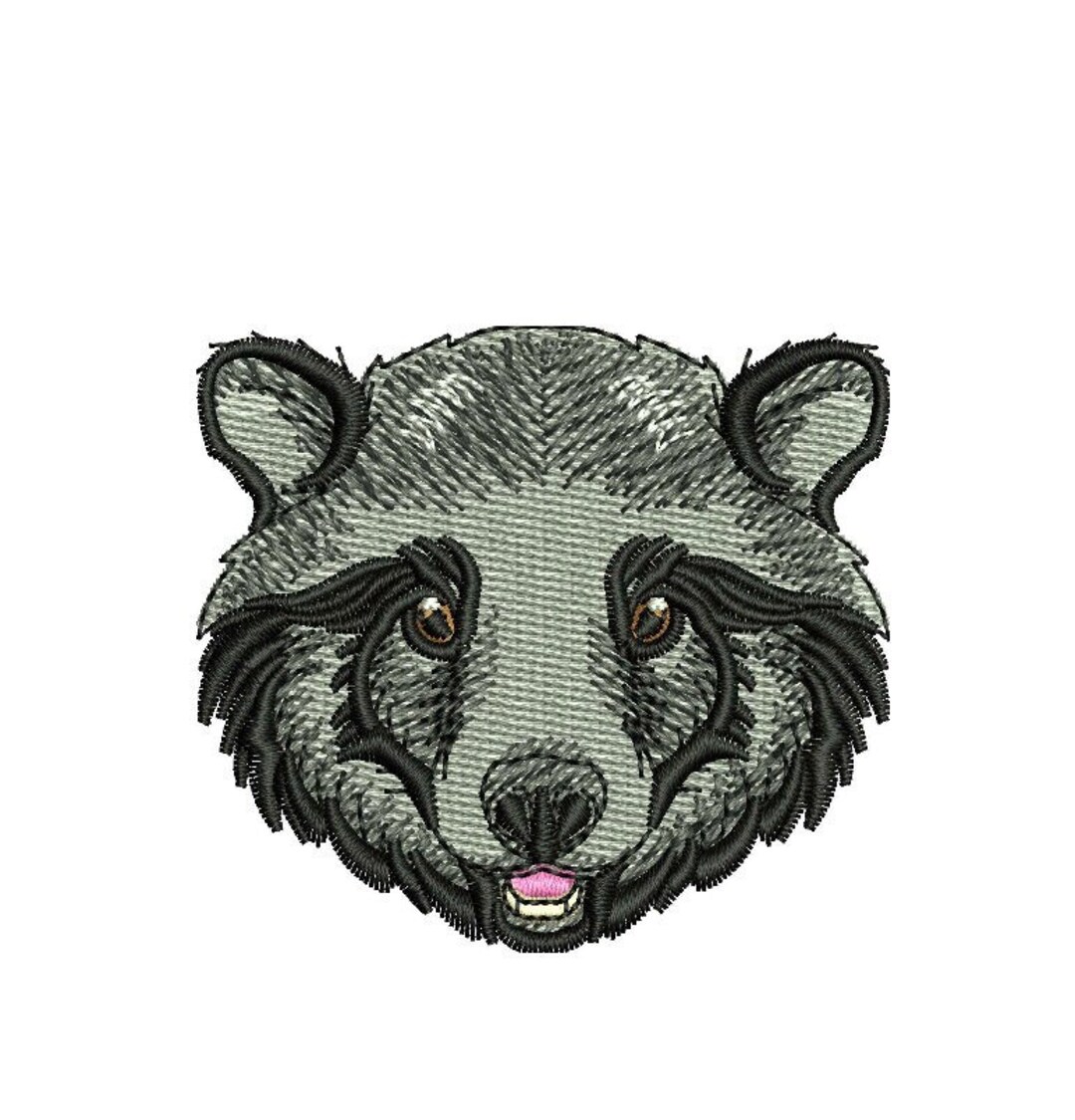 Racoon Head Machine Embroidery Design Woodland Animal Embroidery Design ...