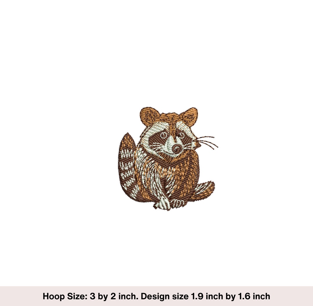 Sit Down Racoon Embroidery Design. Machine Embroidery File Digital ...