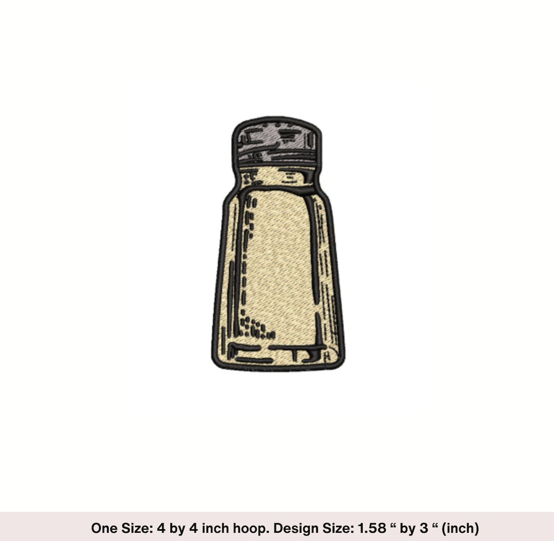 Salt Shaker Patch Embroidery Design. Embroidered Patch, Embroider File ...