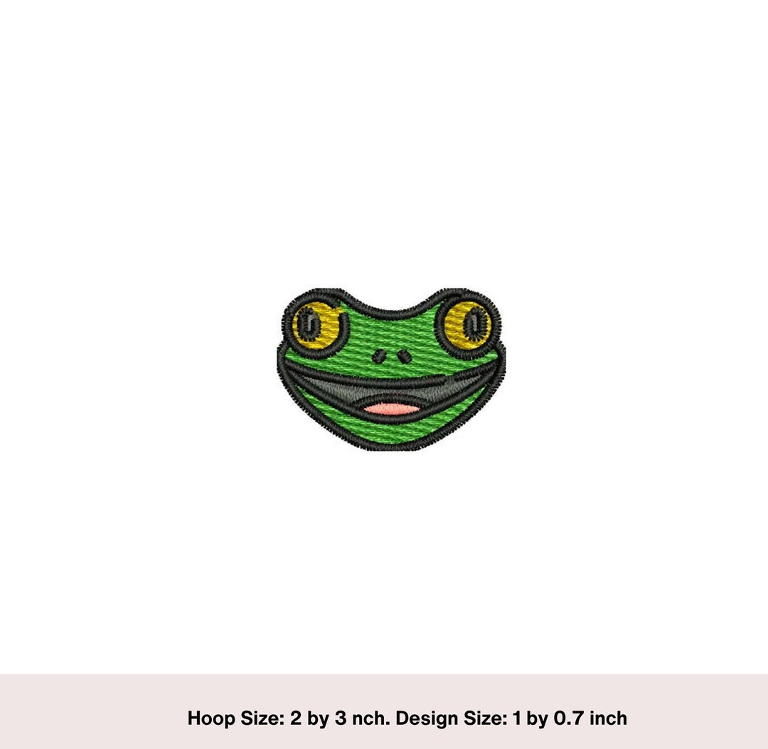 Mini Frog Head Machine Embroidery Design. Frog Machine Embroidery ...