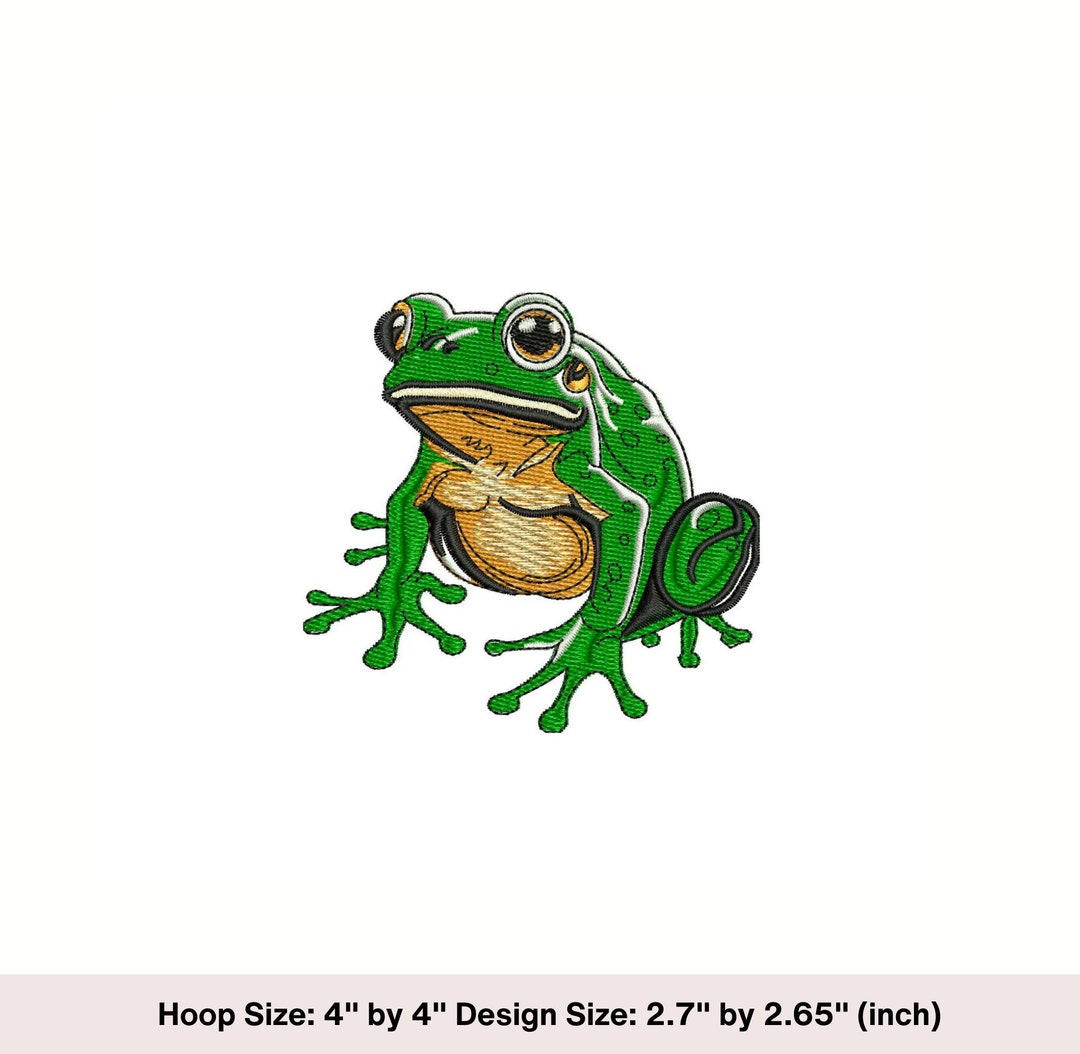 Frog Machine Embroidery Digital Download. Embroidered Frog Design ...