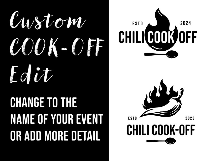 Custom Chili Cook Off Logo Etsy