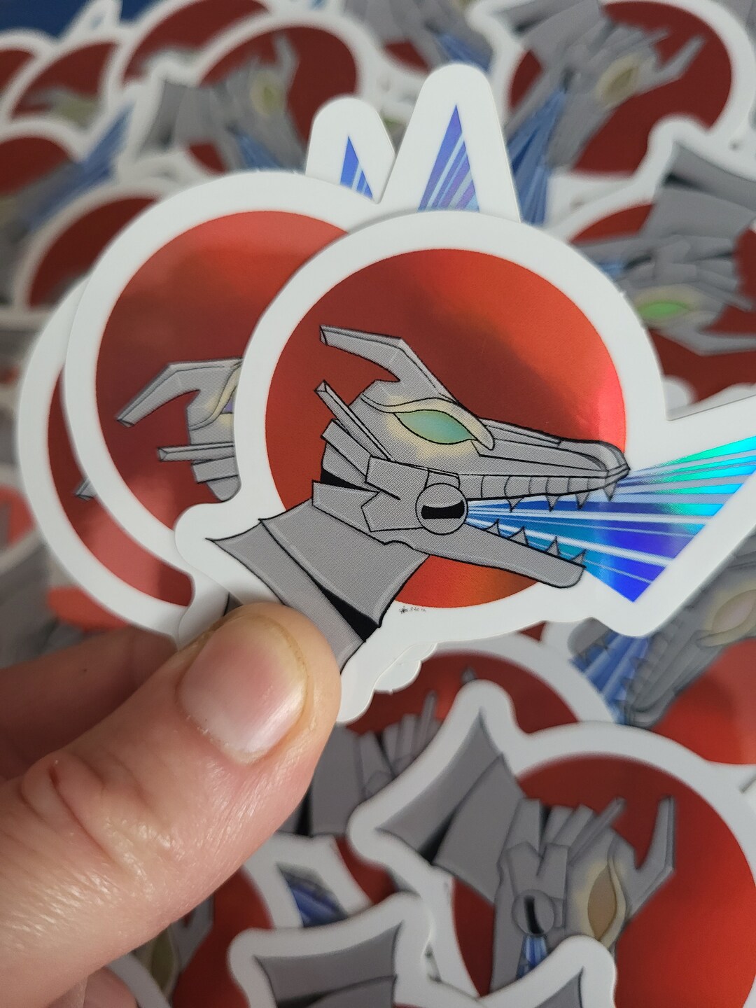 Mecha Godzilla Holographic Sticker - Etsy