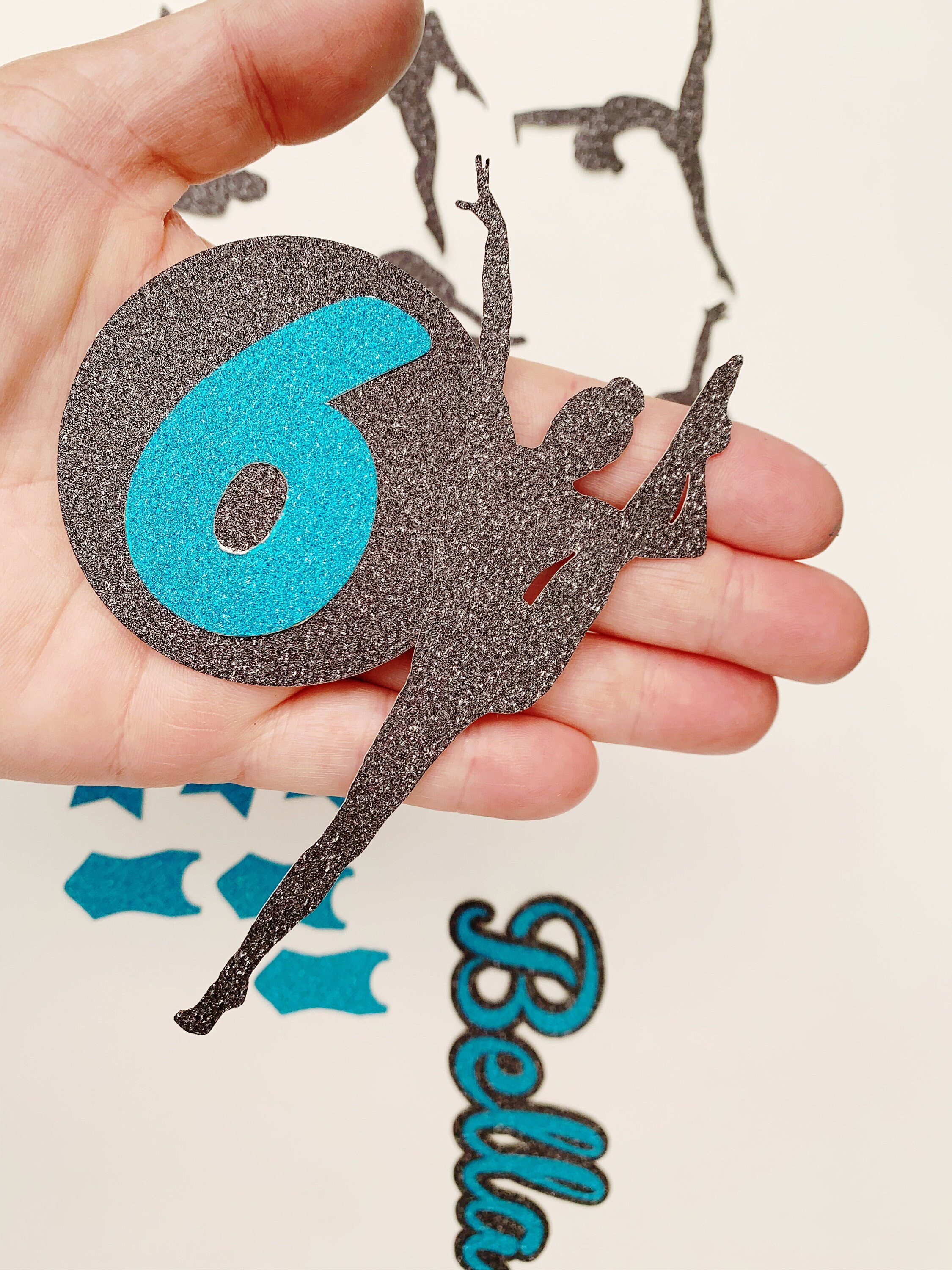 Cake Topper Decoration Set Gymnast Dance Cupcake Display Happy - Etsy