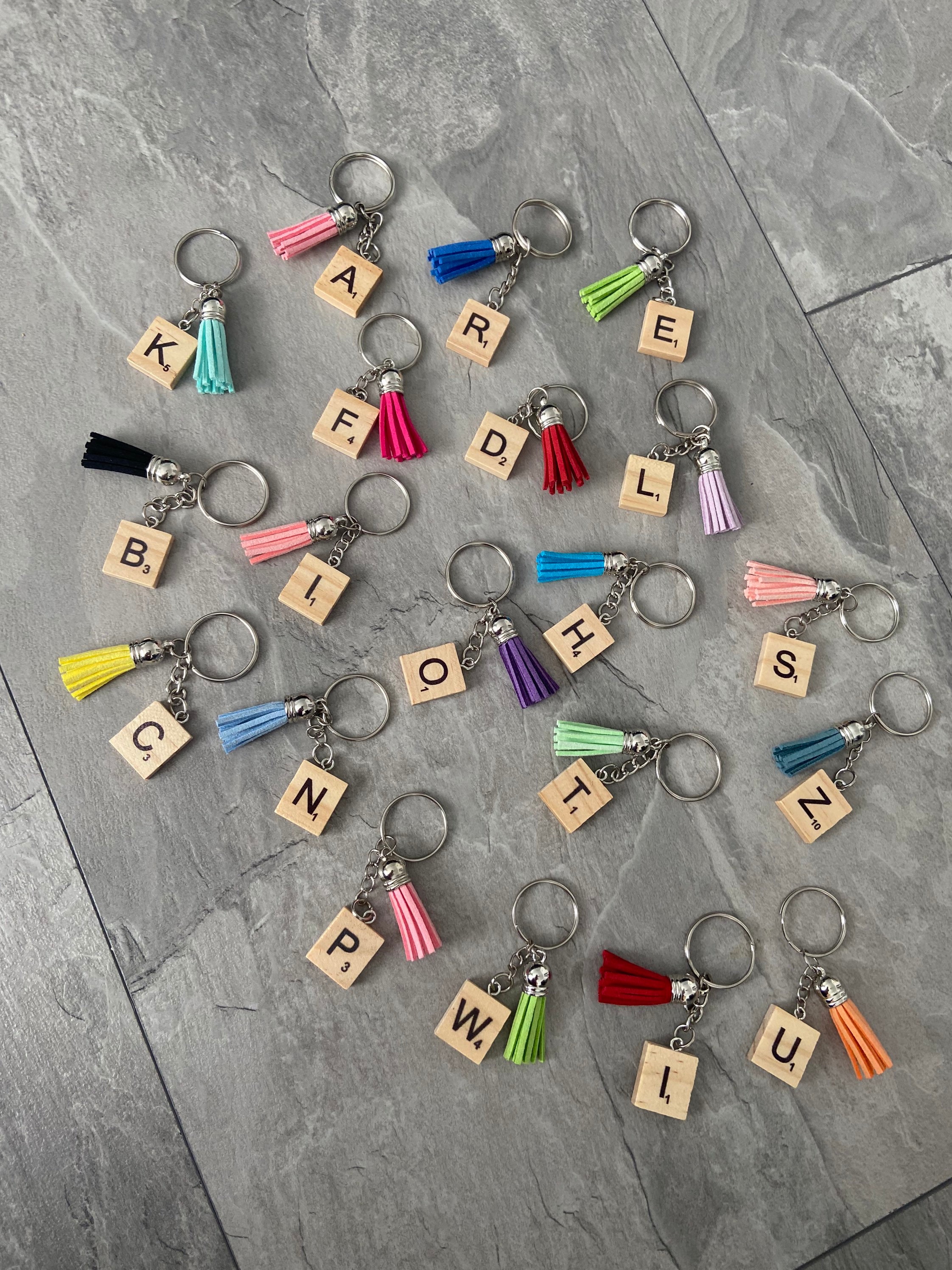 Scrabble Letter Keychains Stocking Stuffer Custom Personalised Keyrings ...