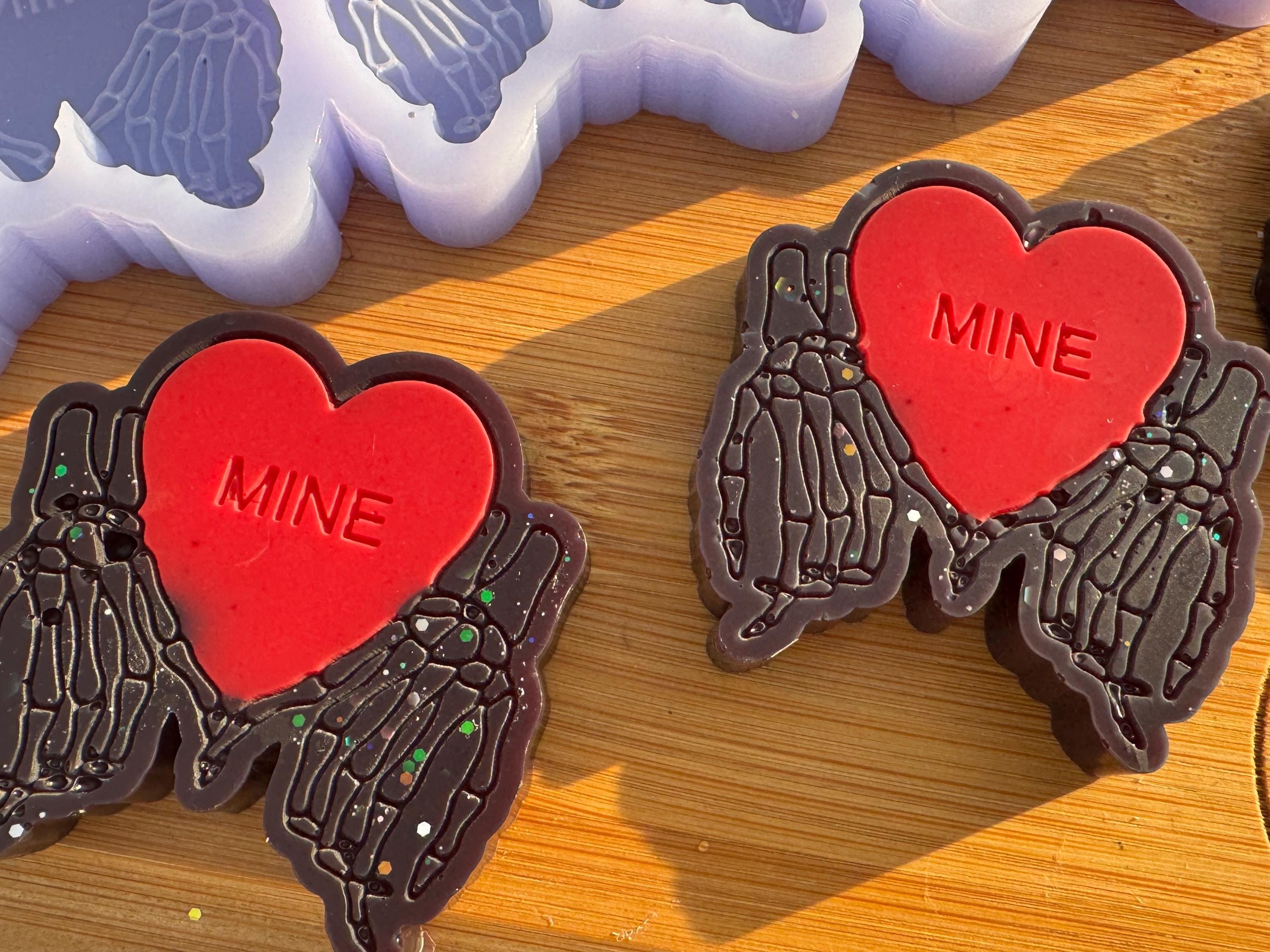 Mine Skeleton Heart Silicone Mould for Wax, Resin, Clay, Fondant ...