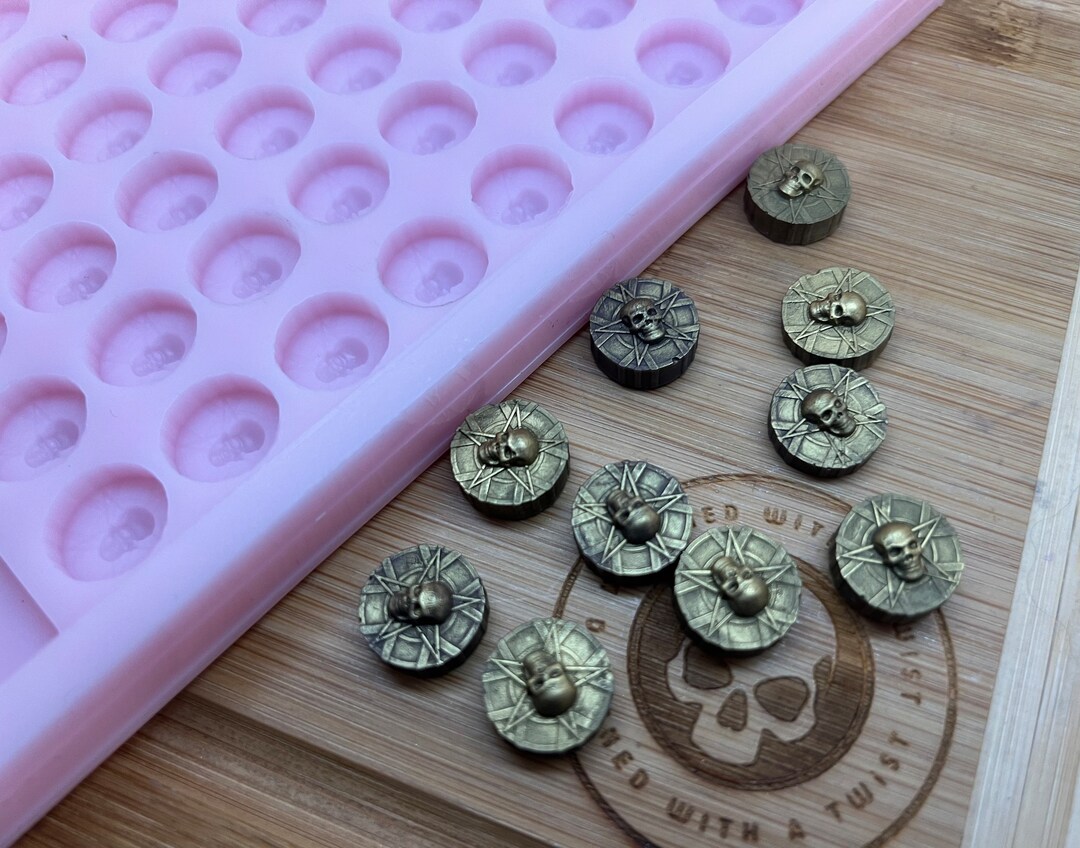 3d Pirate Coin Scrape N Scoop Wax Tray Silicone Mould. Skull Figure Wax ...