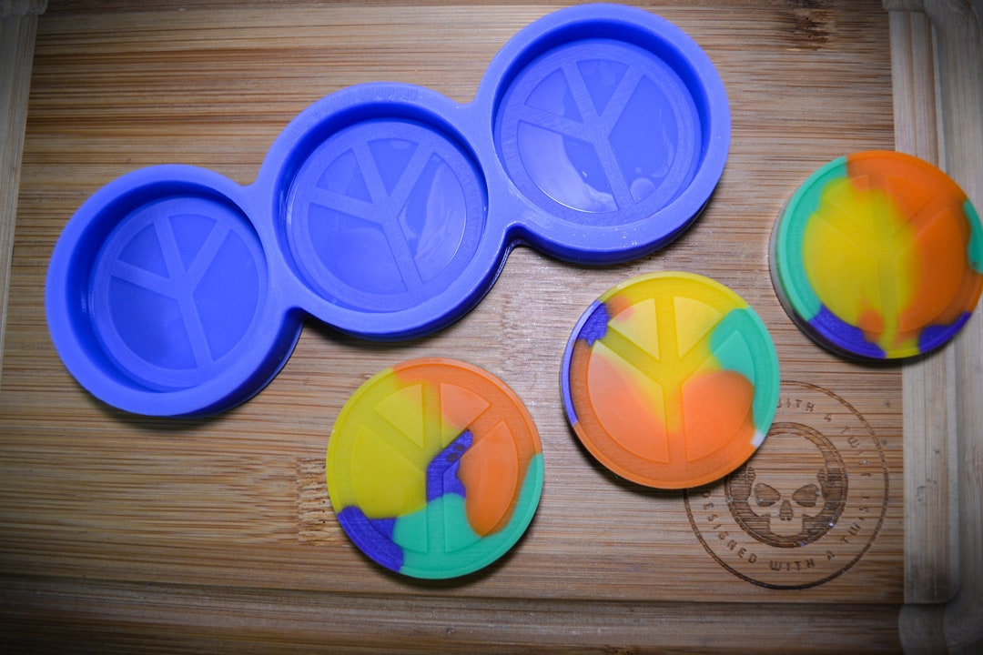 Peace Sign Silicone Mould for Wax, Resin, Clay, Fondant, Chocolate ...