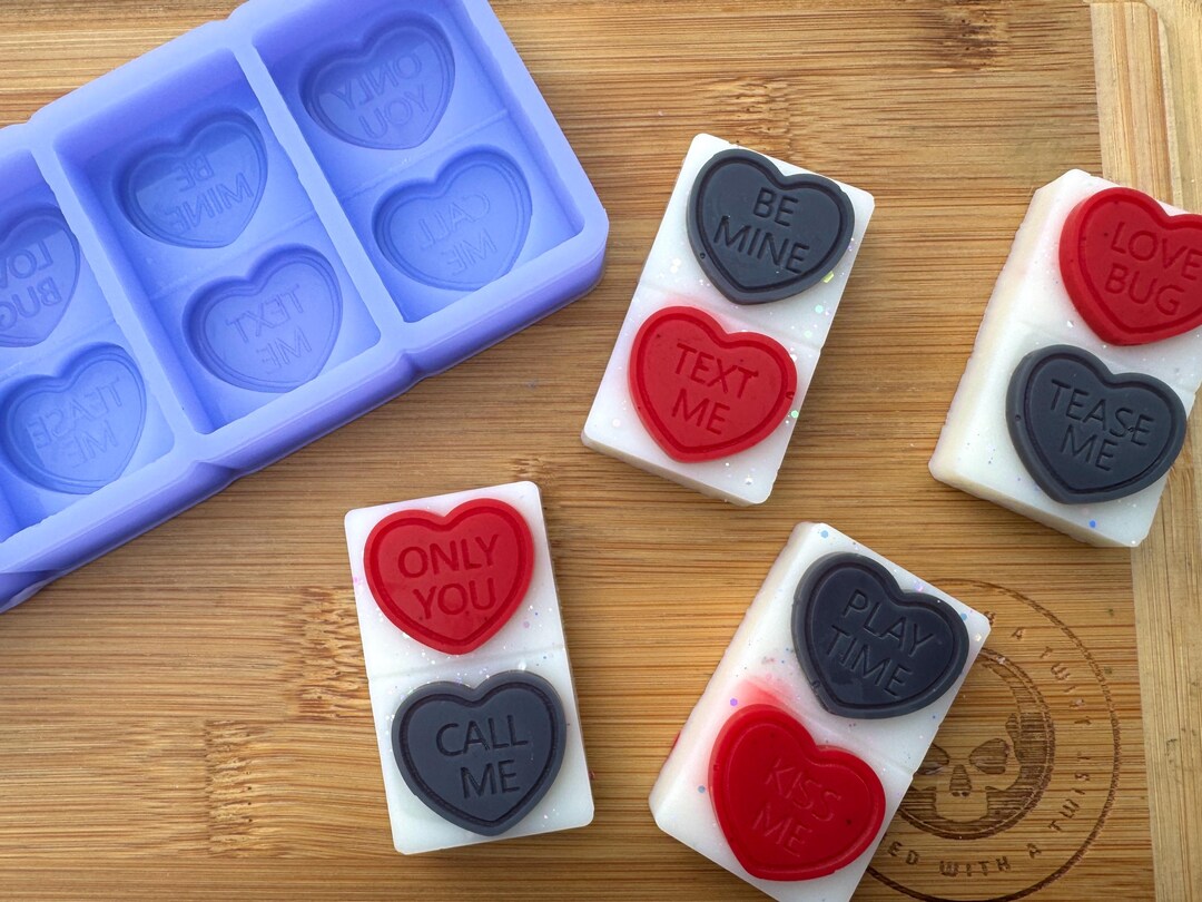 Conversation Heart Hoba Silicone Mould for Wax, Resin, Clay, Fondant ...