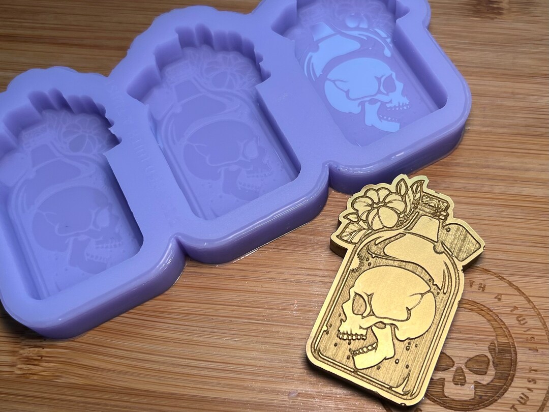 Skull Bottle Wax Melt Silicone Mold for Wax. Skull Wax Melt Silicone ...