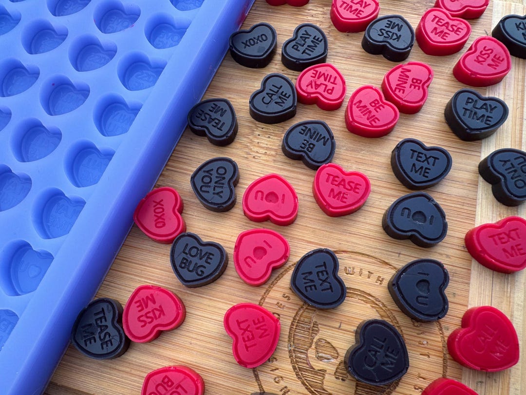 Conversation Heart Scrape N Scoop Silicone Mould for Wax, Resin, Clay ...