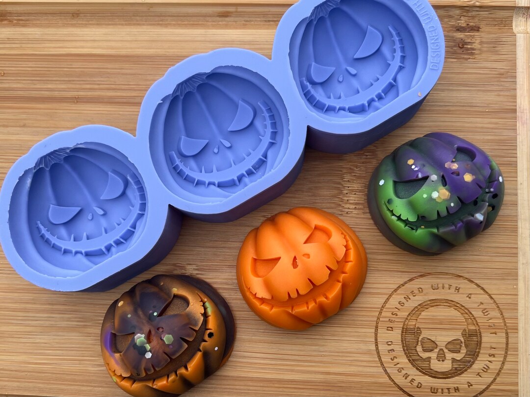Scary Pumpkin Wax Melt Silicone Mold for Wax. Wax Melt Silicone Mould ...