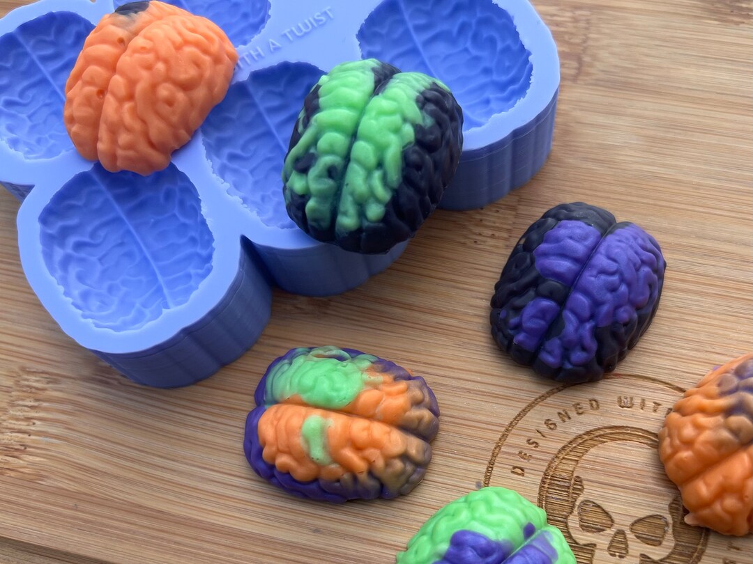3d Brain Mini Wax Melt Silicone Mold for Wax. Wax Melt Silicone Mould ...