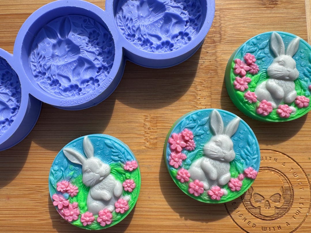 3D Easter Bunny Silicone Mould for Wax, Resin, Clay, Fondant, Chocolate ...