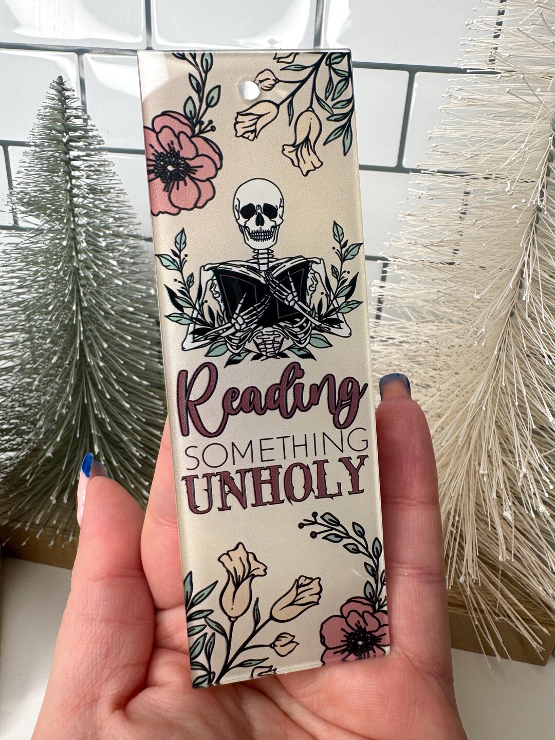 Reading Something Unholy Bookmark. Acrylic Bookmark - Etsy