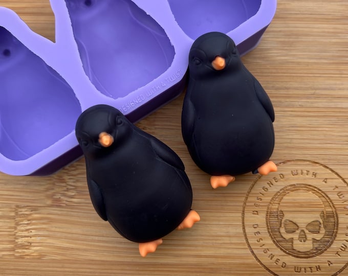 Penguin With Hats and Scarves Silicone Mold for Ice, Chocolate, Soap ...