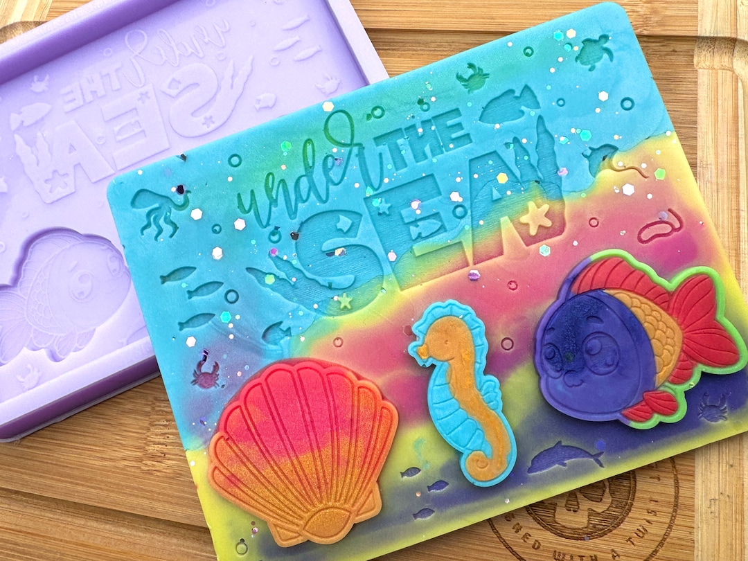 Under the Sea Mini Slab Silicone Mold for Wax. Slab Wax Melt Silicone ...
