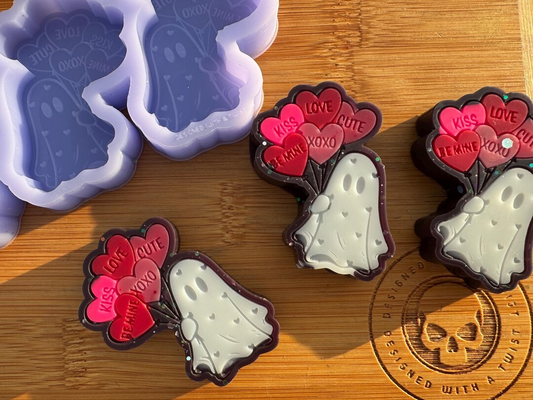 Heart Balloon Ghost Silicone Mould for Wax, Resin, Clay, Fondant ...