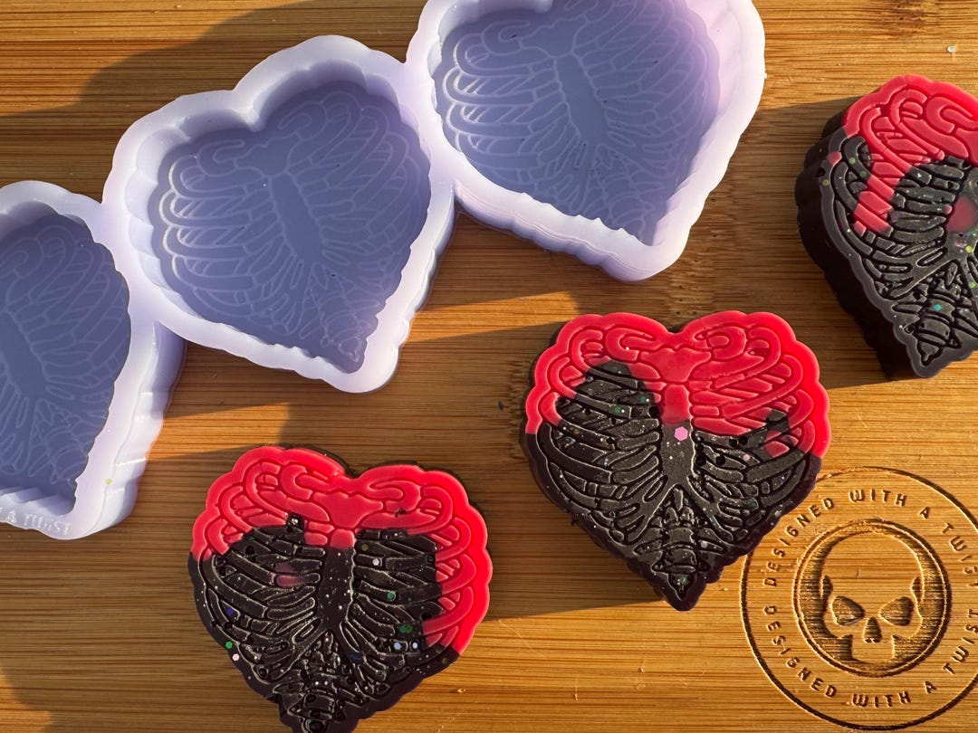 Ribcage Heart Silicone Mould for Wax, Resin, Clay, Fondant, Chocolate ...