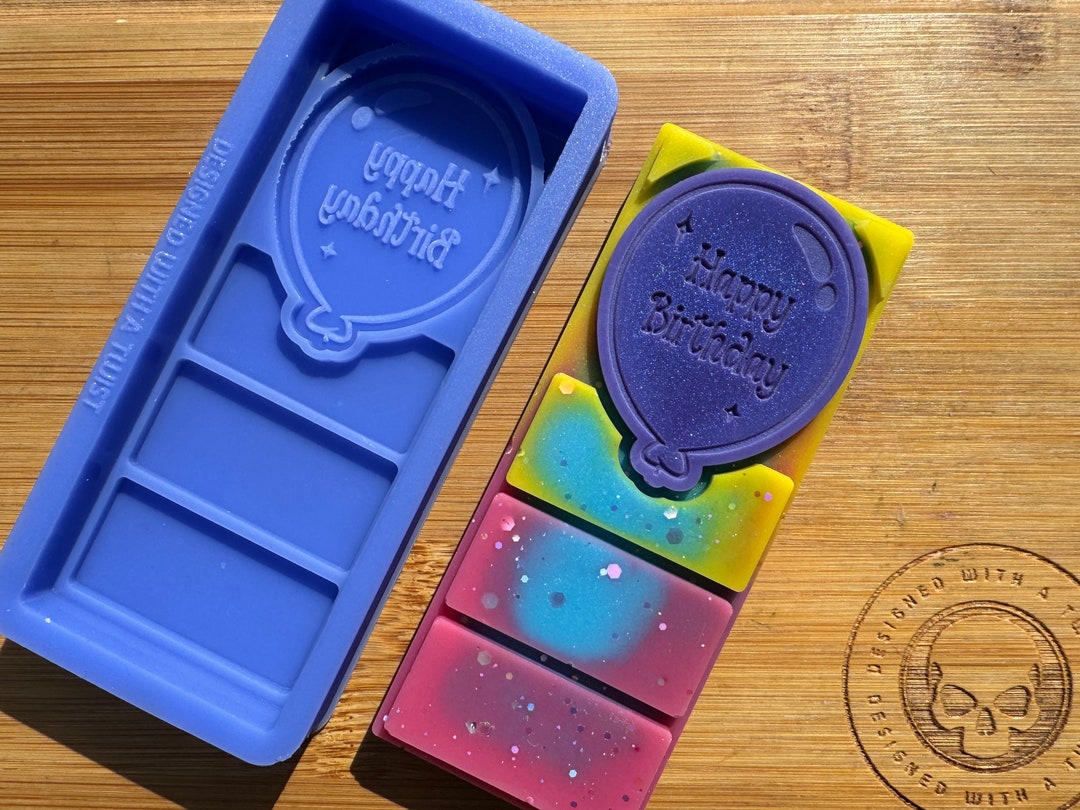 Silicone Mold Happy Birthday Balloon Snapbar Wax Melt Silicone Mould ...