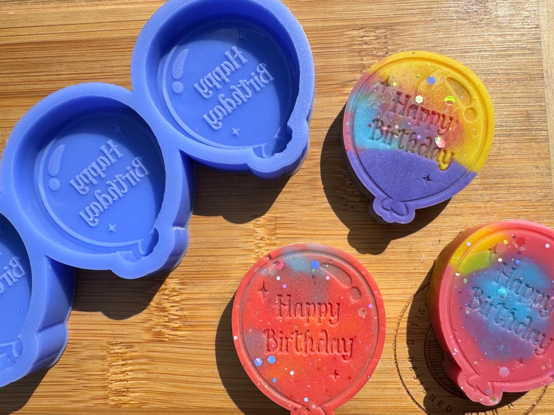 Silicone Mold Happy Birthday Balloon Wax Melt Silicone Mould for Wax ...