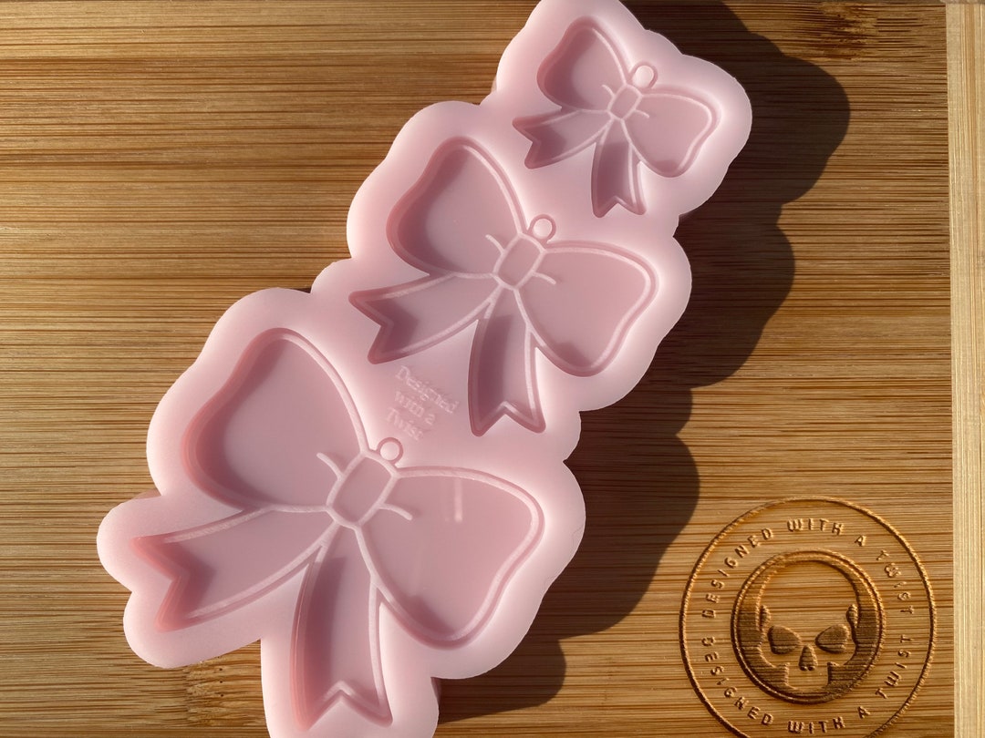Bow Tag Silicone Mold. Bows for Gift Wrapping Mold. Bauble Mould for ...