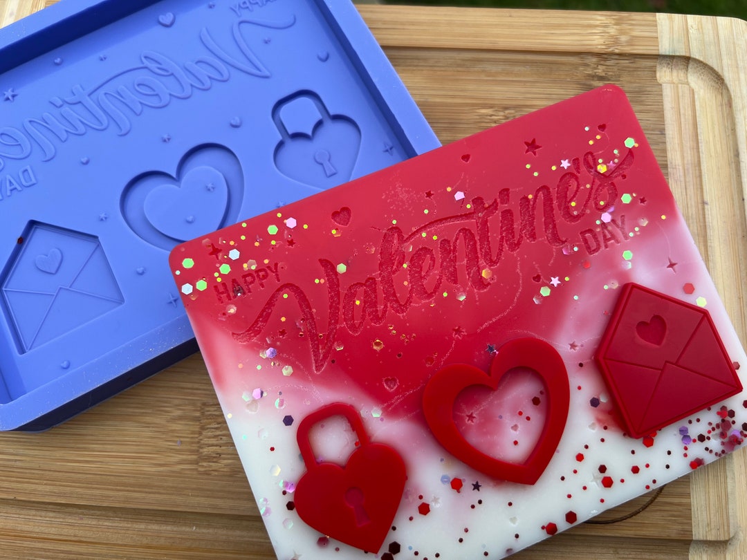 Happy Valentines Day Mini Slab Silicone Mold for Wax. Valentine Wax ...