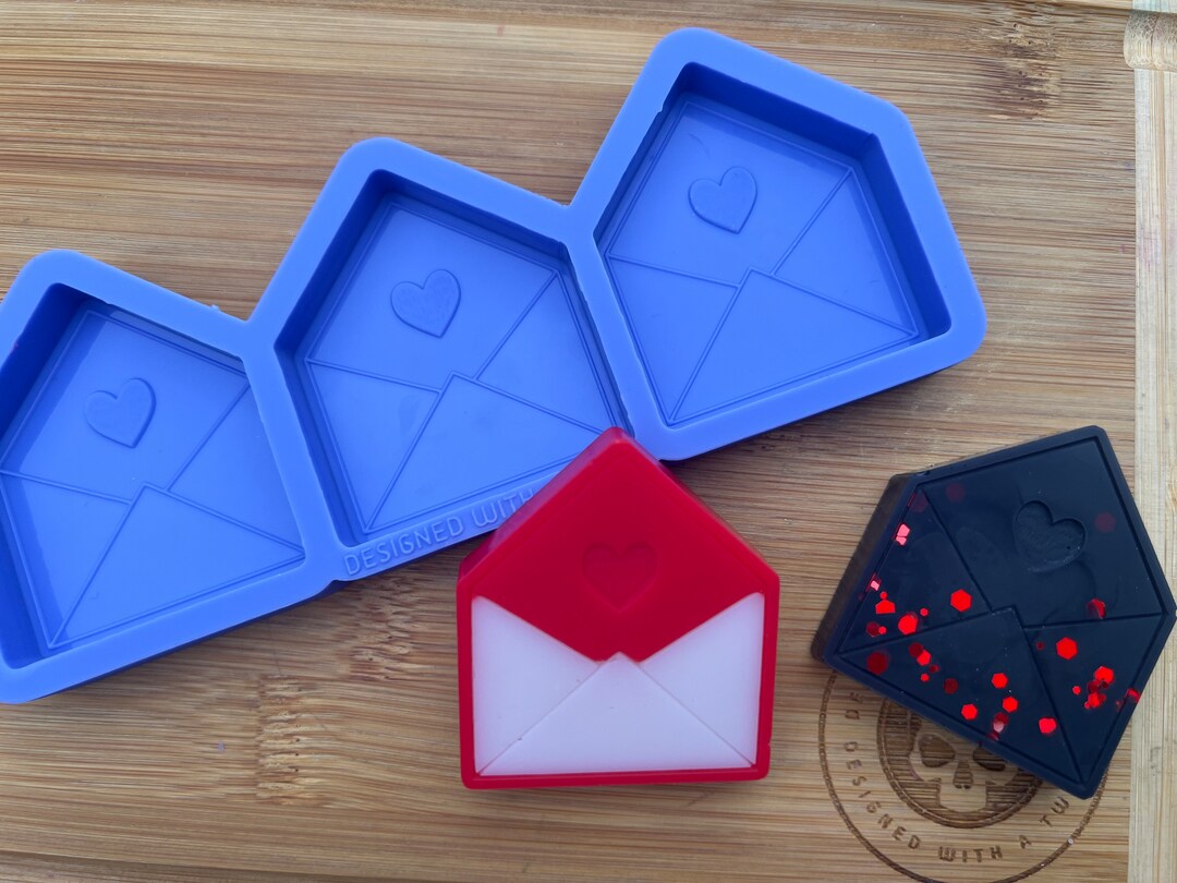Heart Envelope Wax Melt Silicone Mold for Wax. Heart Wax Melt Silicone ...