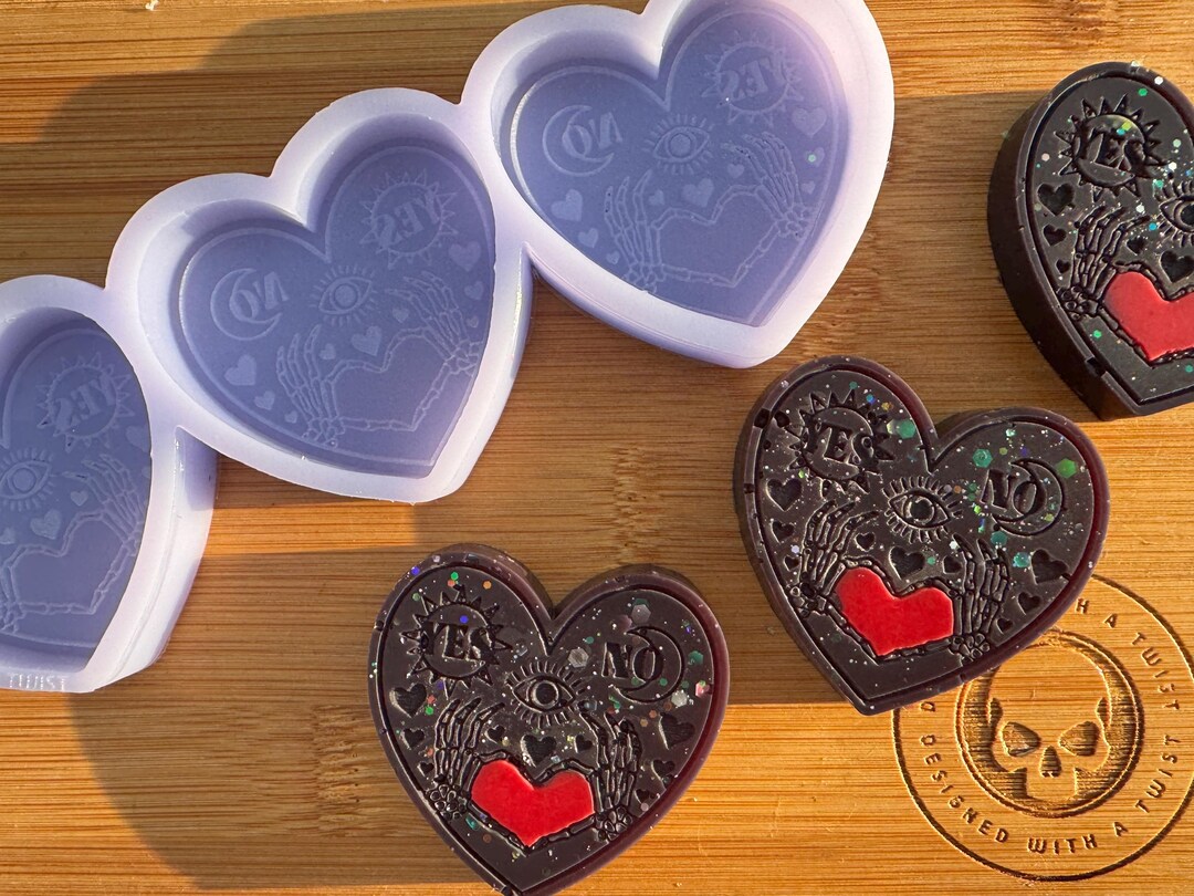 Ouija Board Heart Silicone Mould for Wax, Resin, Clay, Fondant ...