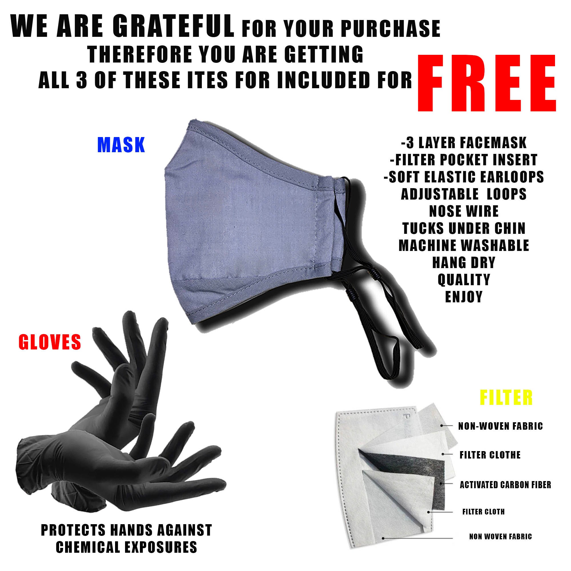 BUY 1 GET 1 FREE, Blm George Floyd Face Mask, Made in Usa. Black Lives ...