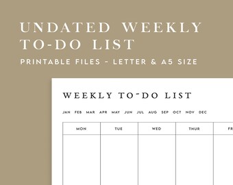Minimalistic Weekly Planner Printable to Do List - Etsy