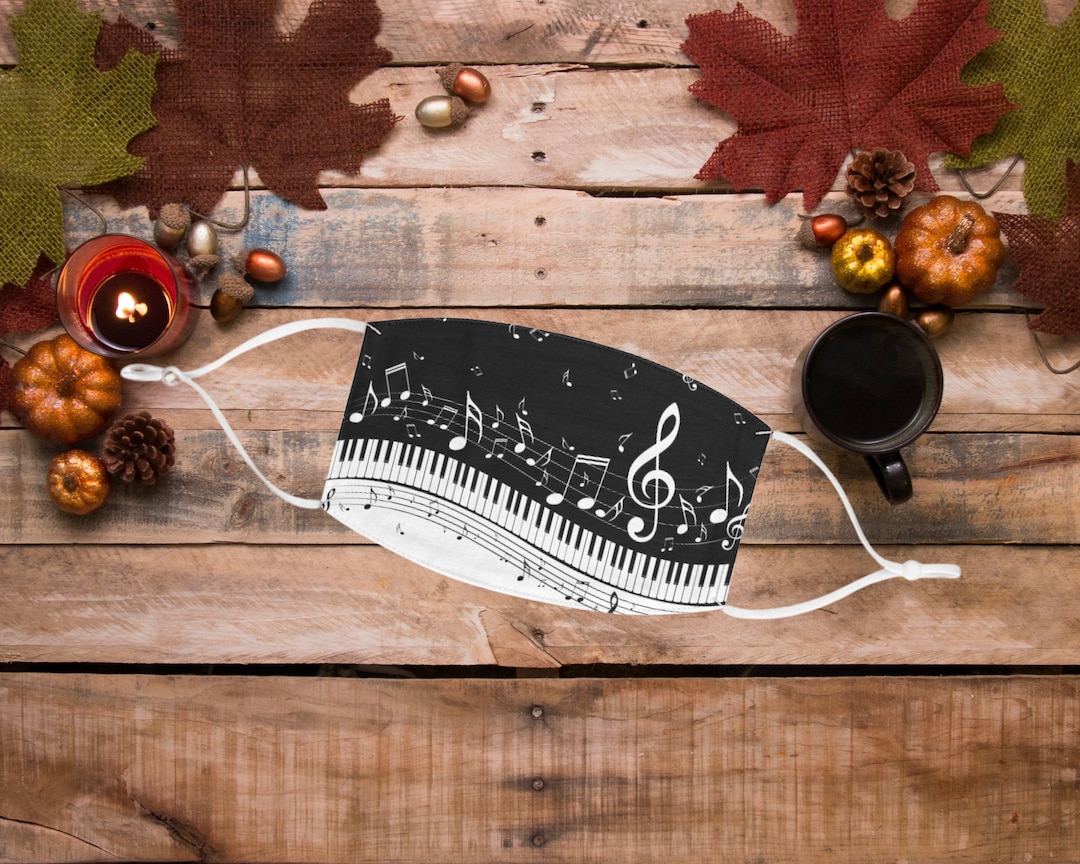 Piano Music Face Mask |adjustable |reusable | Machine Washable |two ...