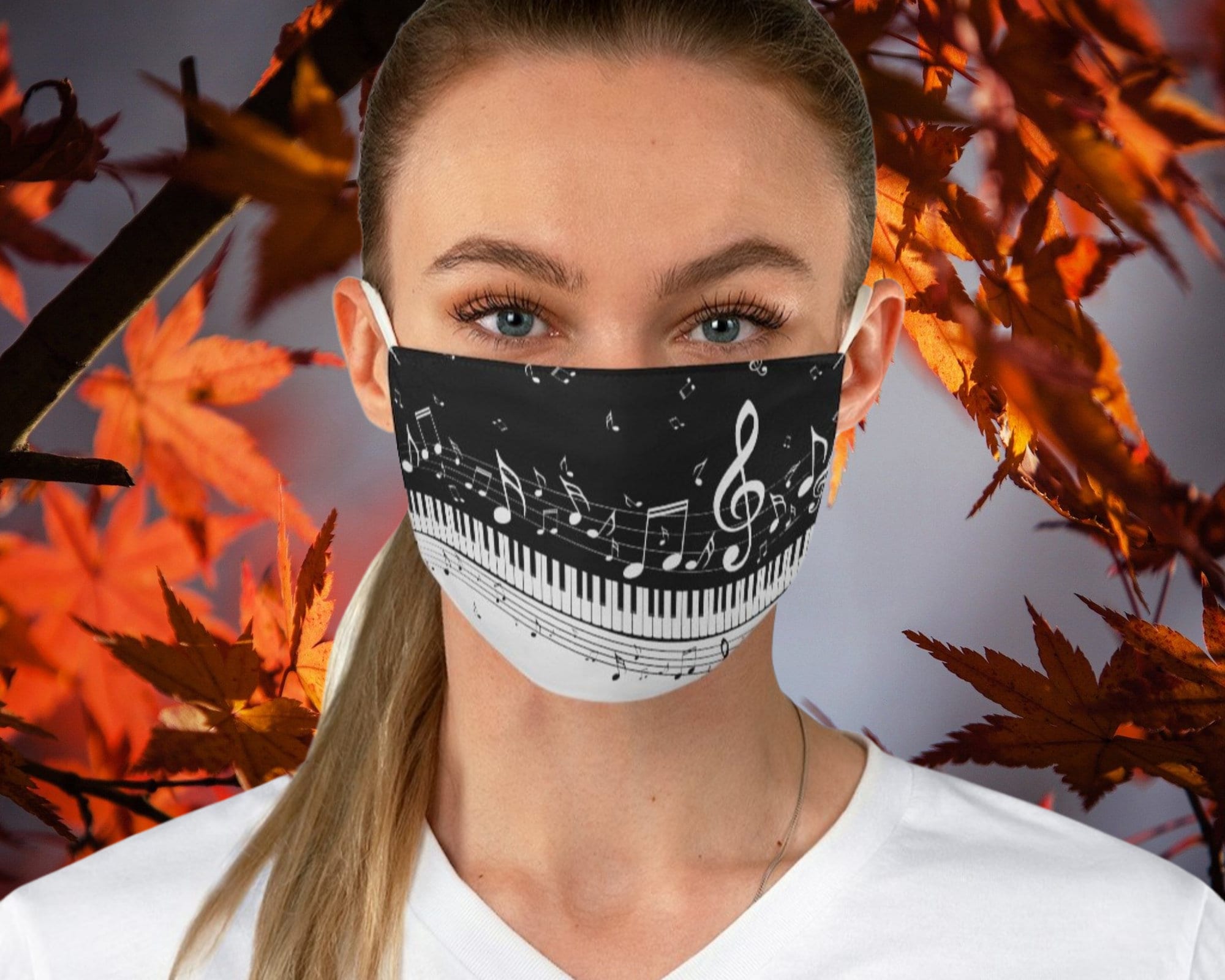Piano Music Face Mask |adjustable |reusable | Machine Washable |two ...