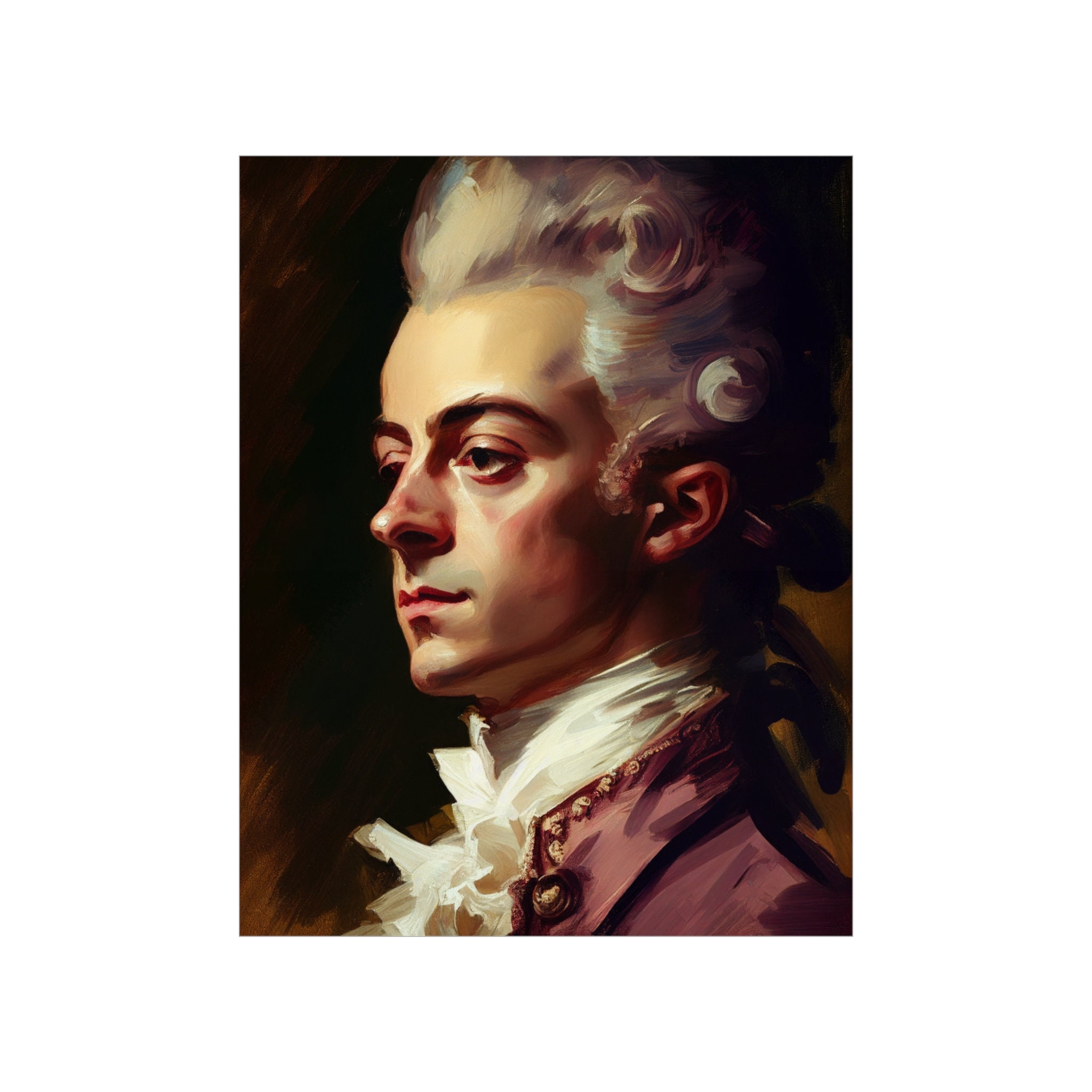Mozart Digital Oil Painting Poster Classical Composer Poster Premium ...