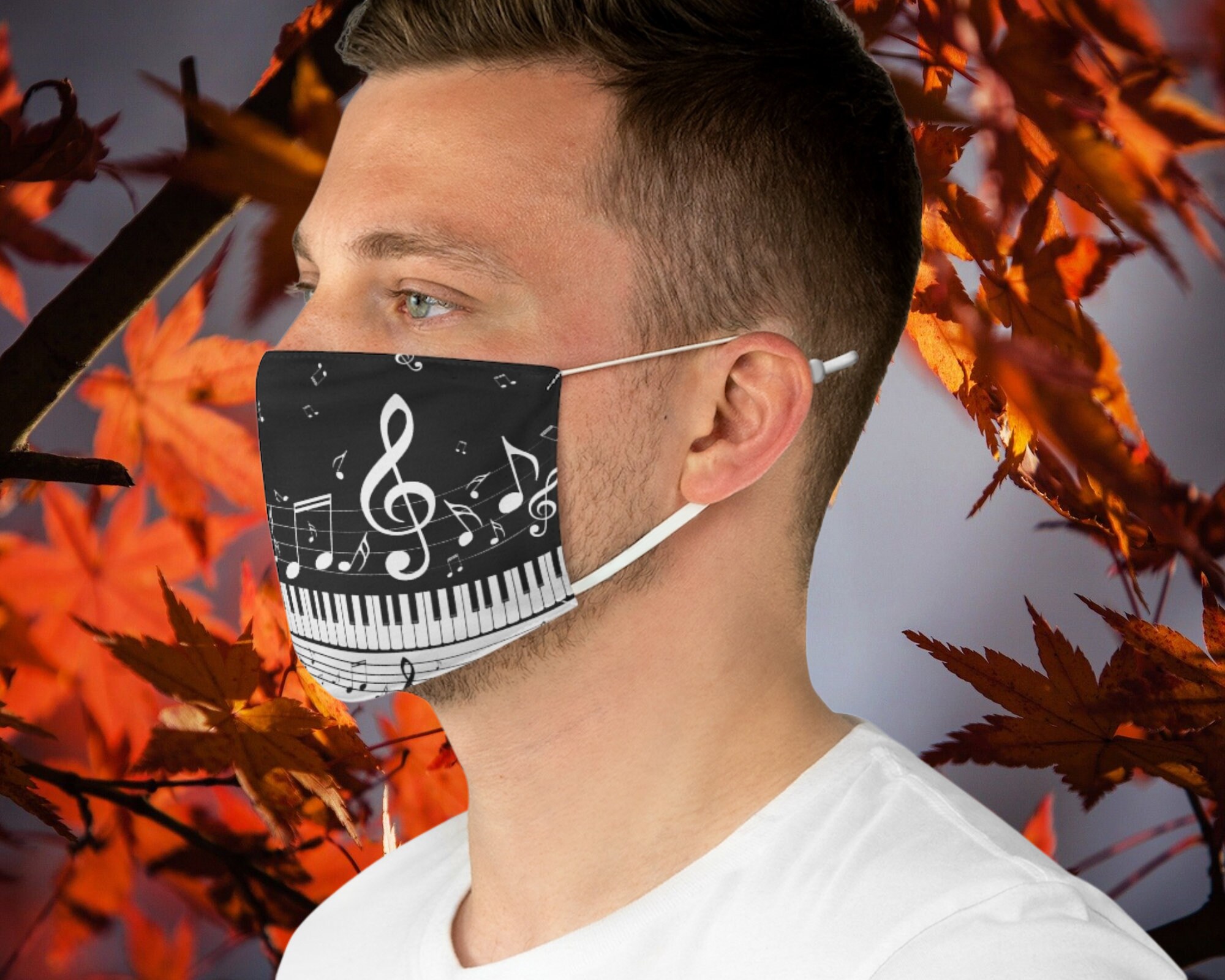 Piano Music Face Mask |adjustable |reusable | Machine Washable |two ...