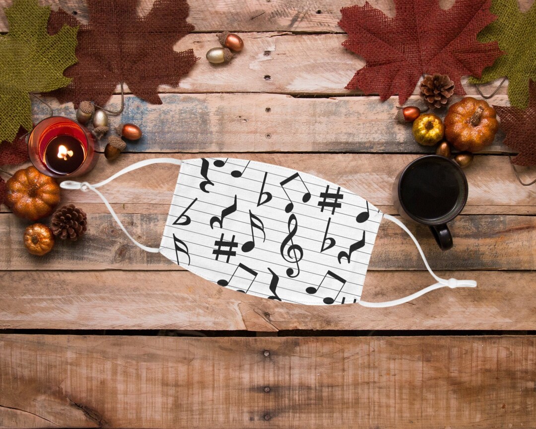 Music Symbols Face Mask |adjustable |reusable | Machine Washable |two ...