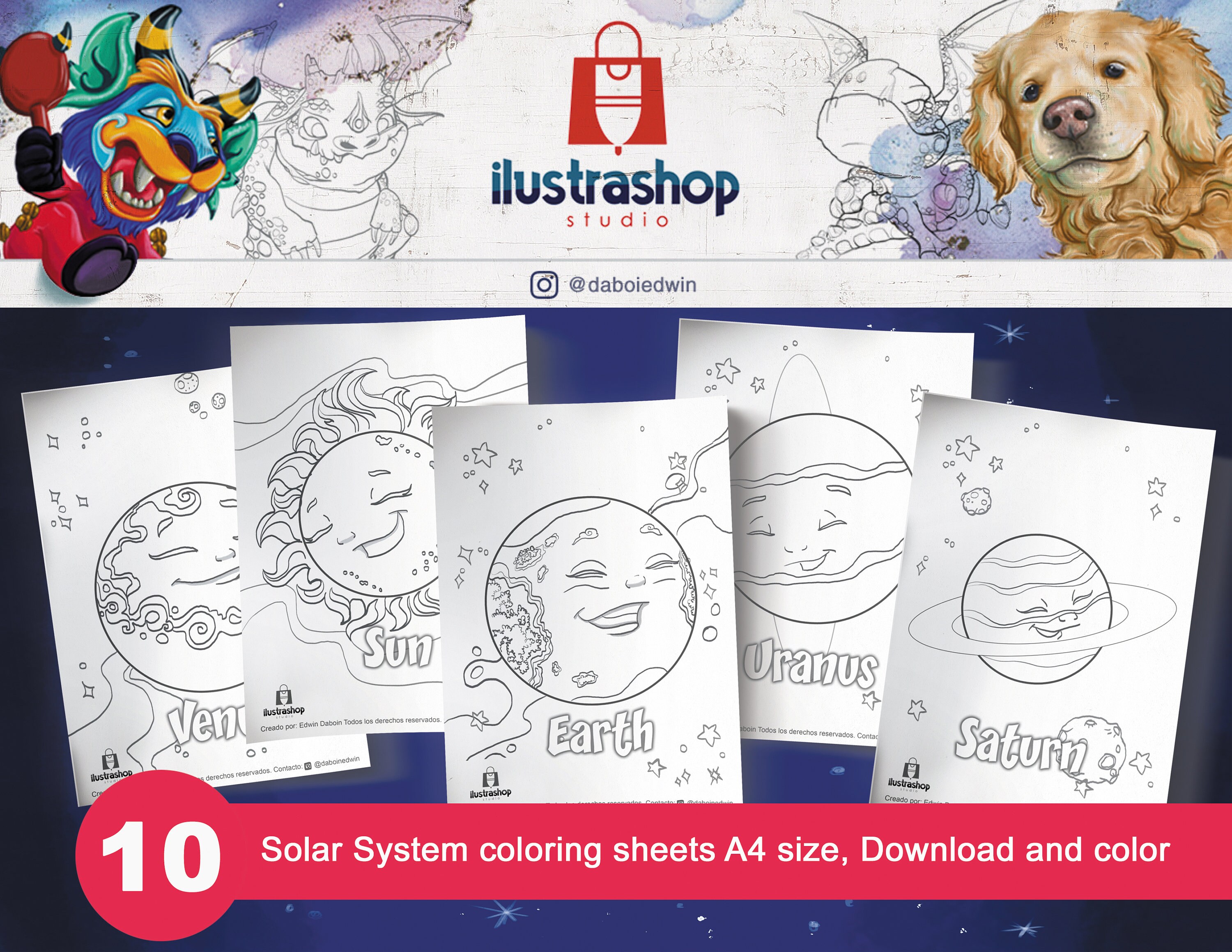 10 Coloring Sheets of the Solar System, Coloring, Coloring Book ...