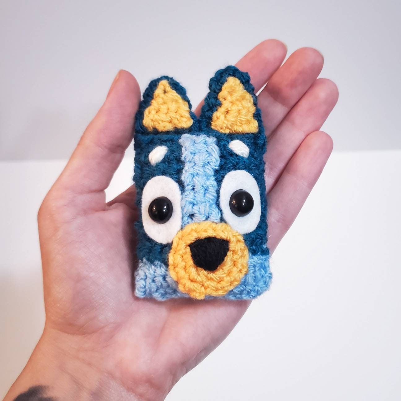 Art & Collectibles Fiber Arts Crochet Bluey Inspired Keychain/Ornament ...